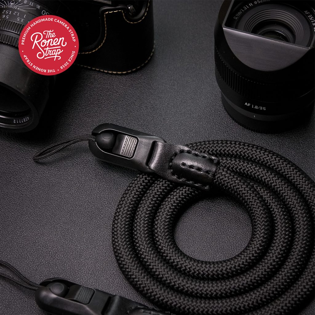 Black Nylon Rope Camera Strap with Beans Quick release