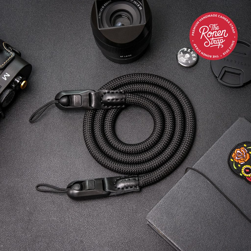 Black Nylon Rope Camera Strap with Beans Quick release